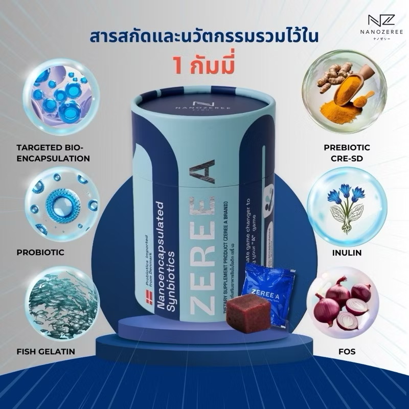 Zeree A Synbiotic ซินไบโอติกส์กัมมี่ (โพรไบโอติก + พรีไบโอติก) เยลลี่ปรับสมดุลลำไส้ - Proudlycare